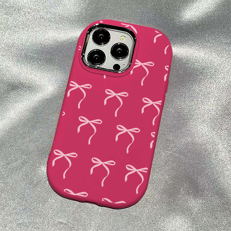 Soft Pink Bow Phone Case Compatible for IPhone 15 11 14 13 12 Pro X XS ...