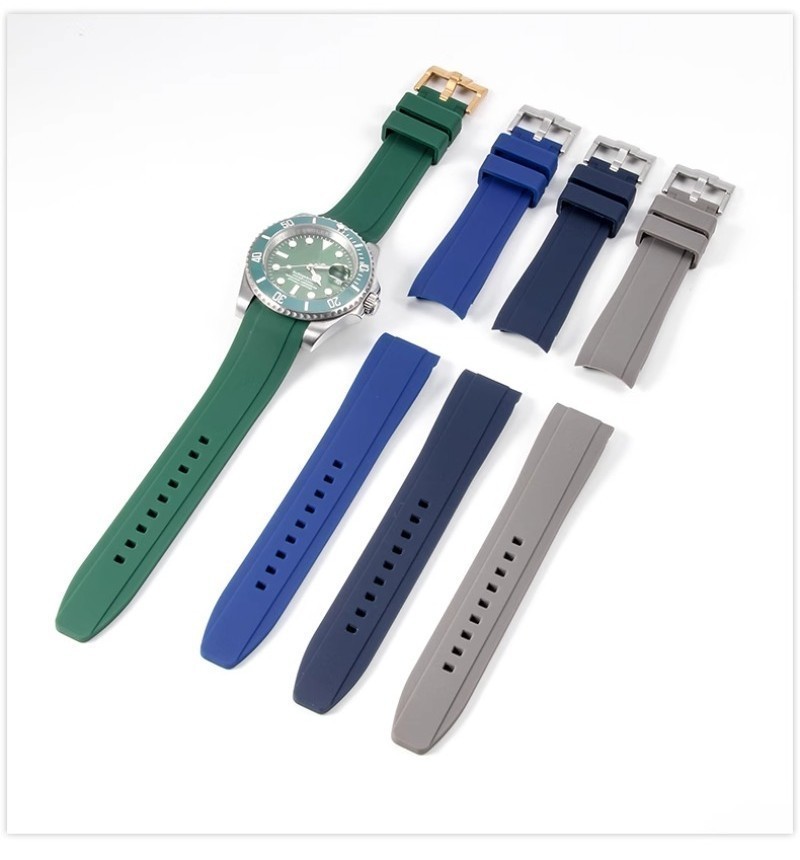 20mm 22mm Universal Silicone Watch Straps for Seiko Curved End Silicone ...