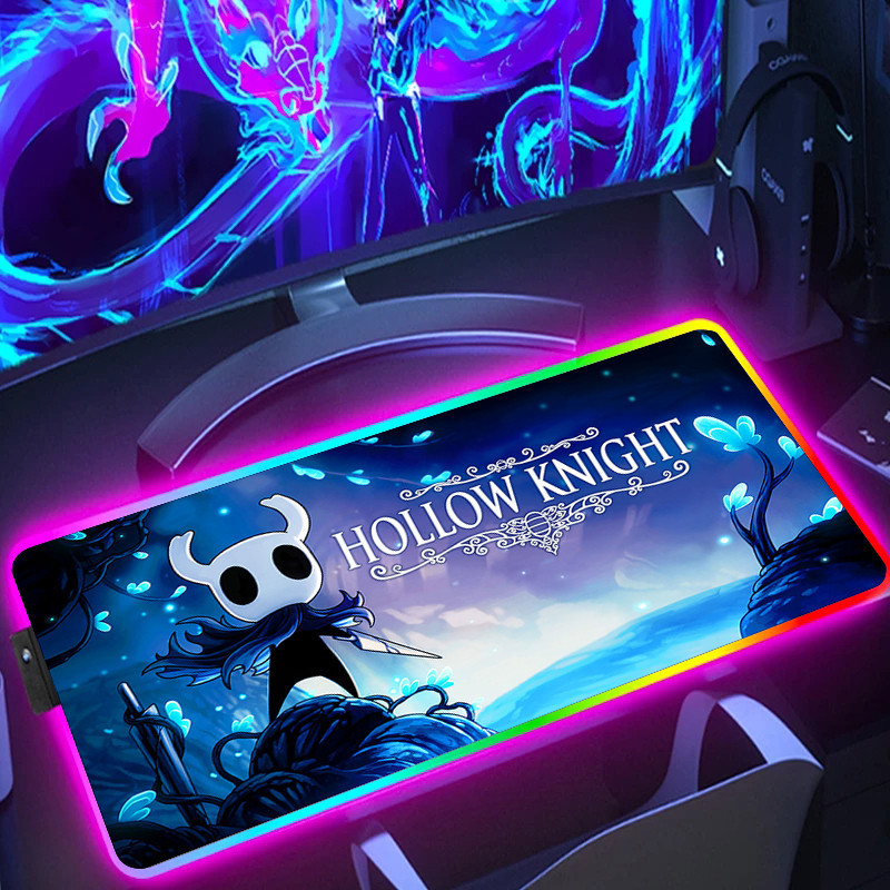 LED Hollow Knight Gaming Mouse Pad RGB Backlight Large PC Gamer ...