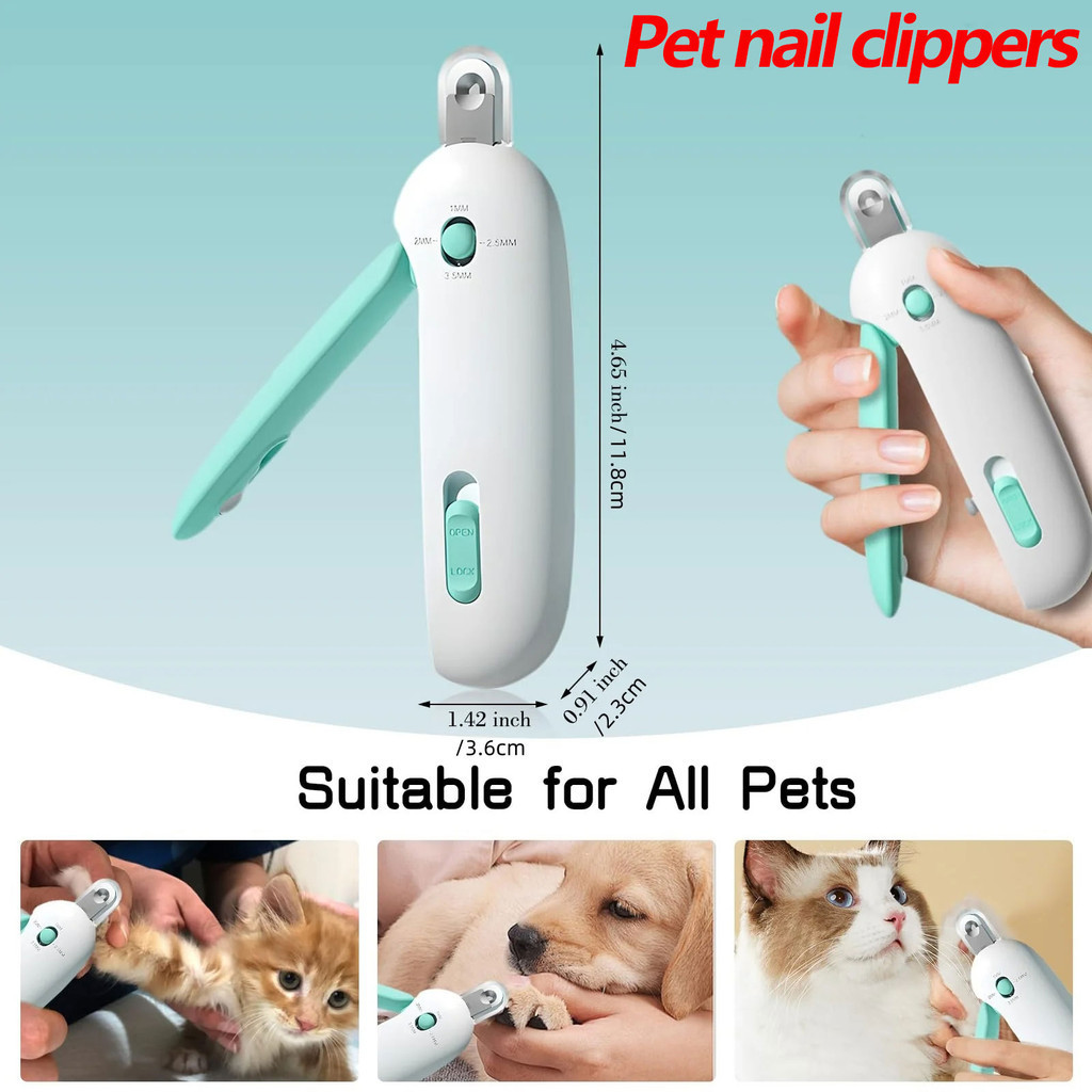 2 In 1 Professional Pet Nail Clippers with Adjustable Hole Cat Dog Nail ...