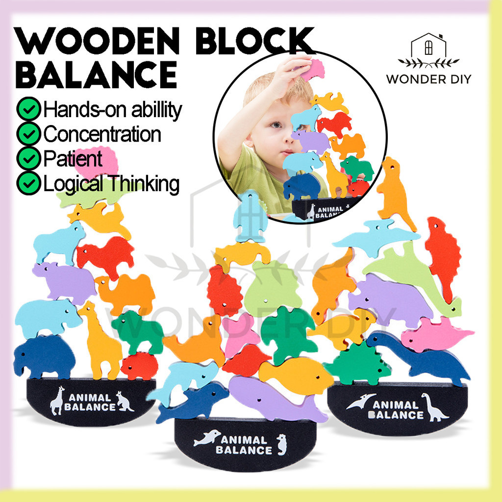 ReadyStock Balancing Wooden Block Game Building Block Early Educational ...