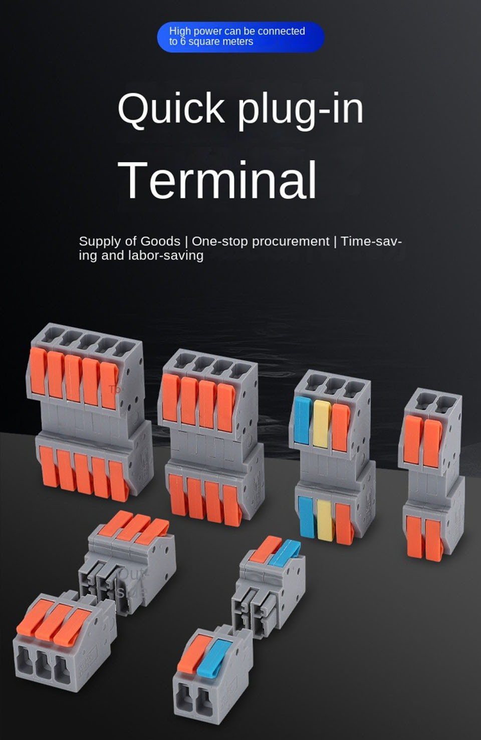 Wire Connectors Push-in Butt Terminal Block Mini Compact connecting ...