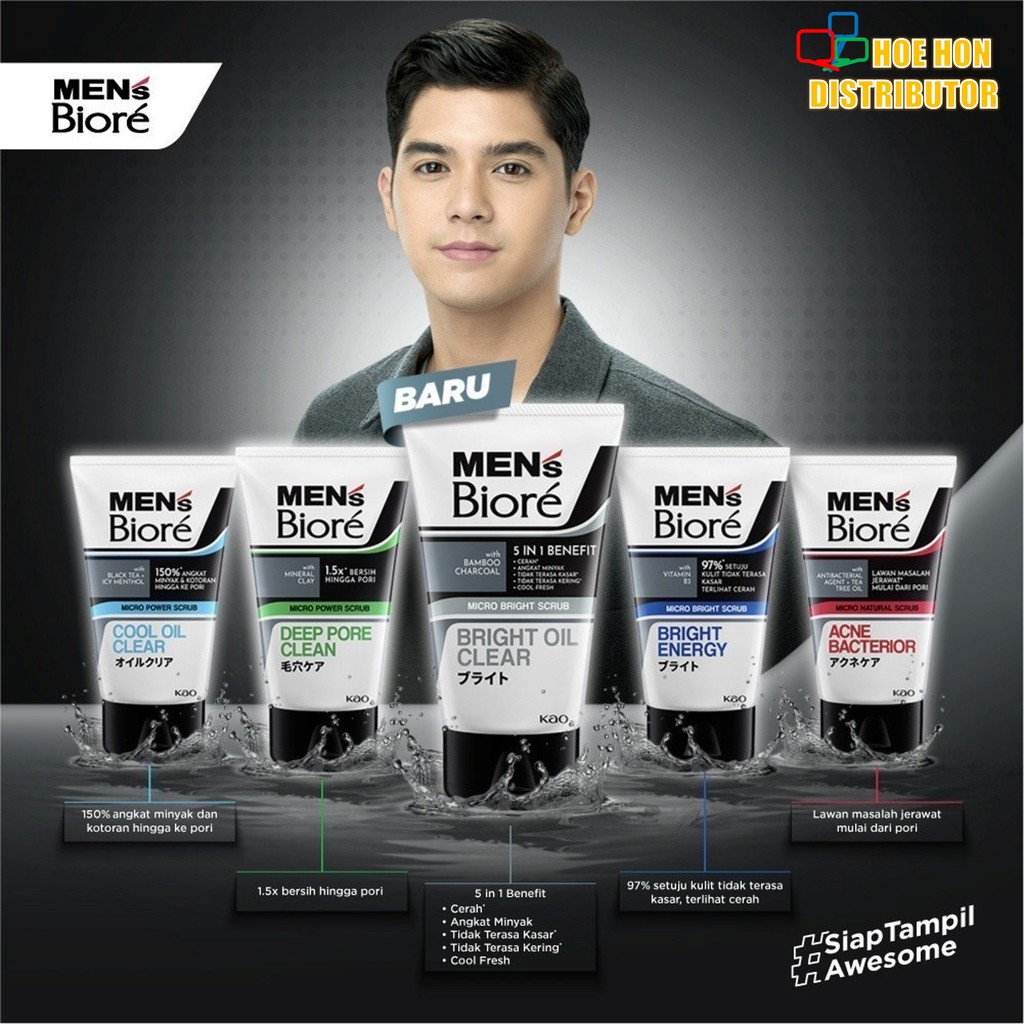 Biore MEN's Facial Foam 100ml Face Wash Pemcuci Muka Acne Bacterior ...