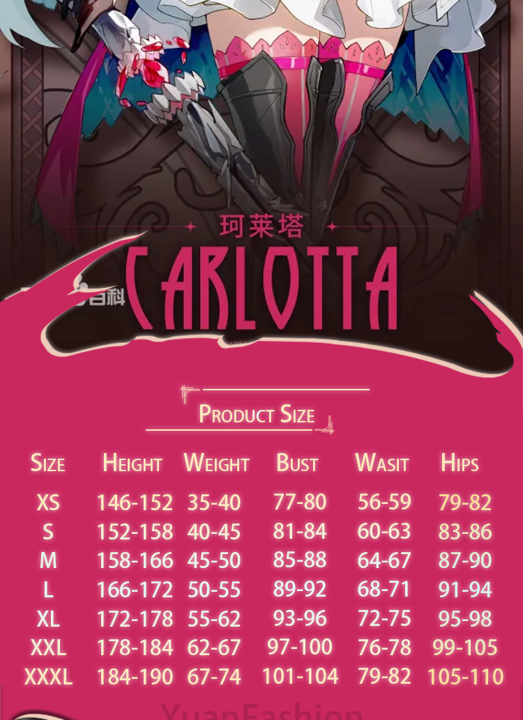 Wuthering Waves Carlotta Cosplay Costume - High-Quality 2D Character ...
