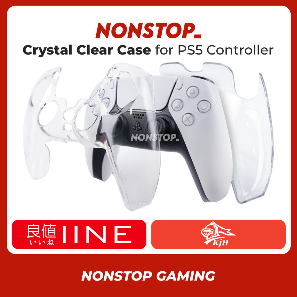 IINE KJH PS5 Controller Crystal Clear Case Transparent Hard Protective ...
