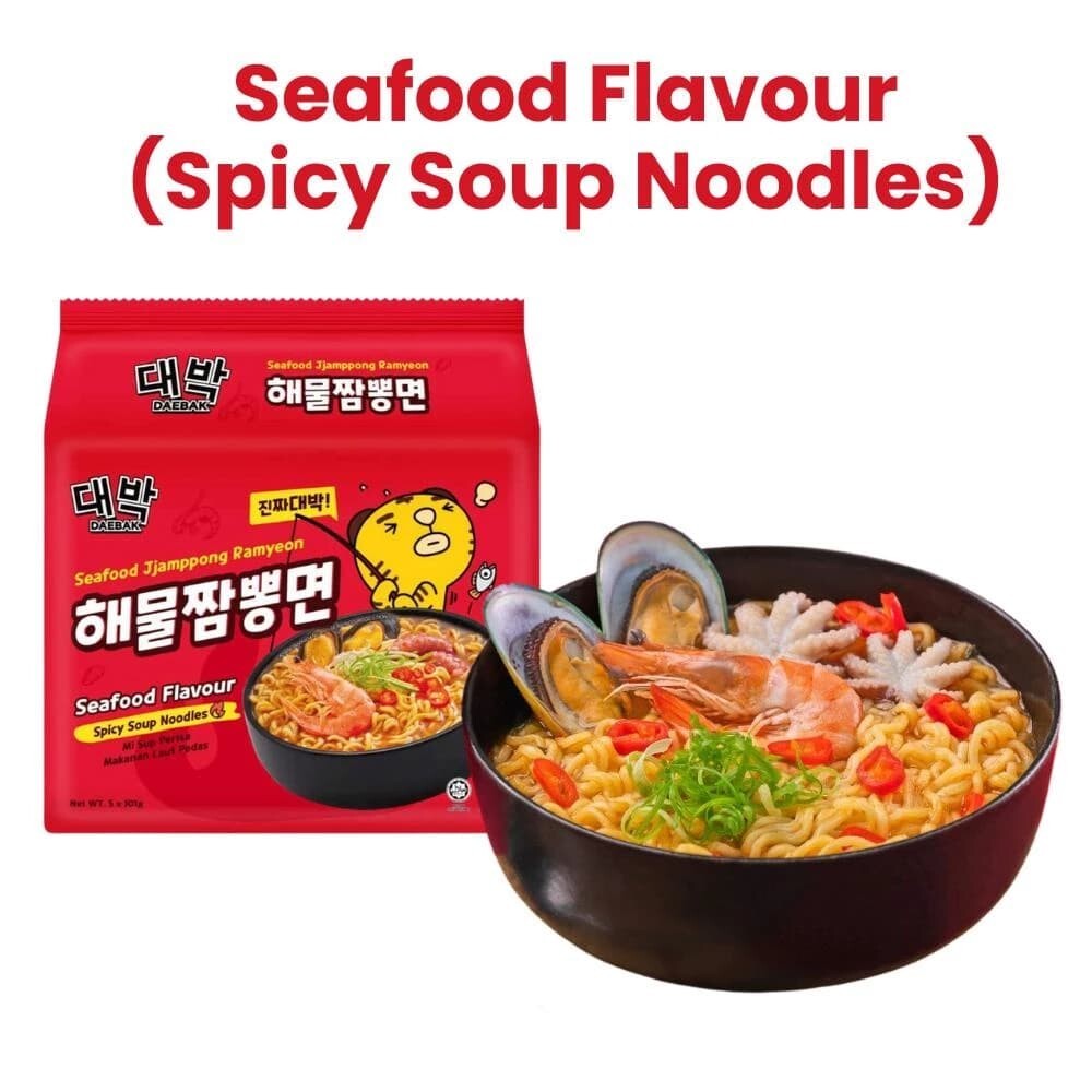 [BFD] Daebak Korean Flavoured Ramyeon 101g x 5's ( Rabokki/ Seafood ...