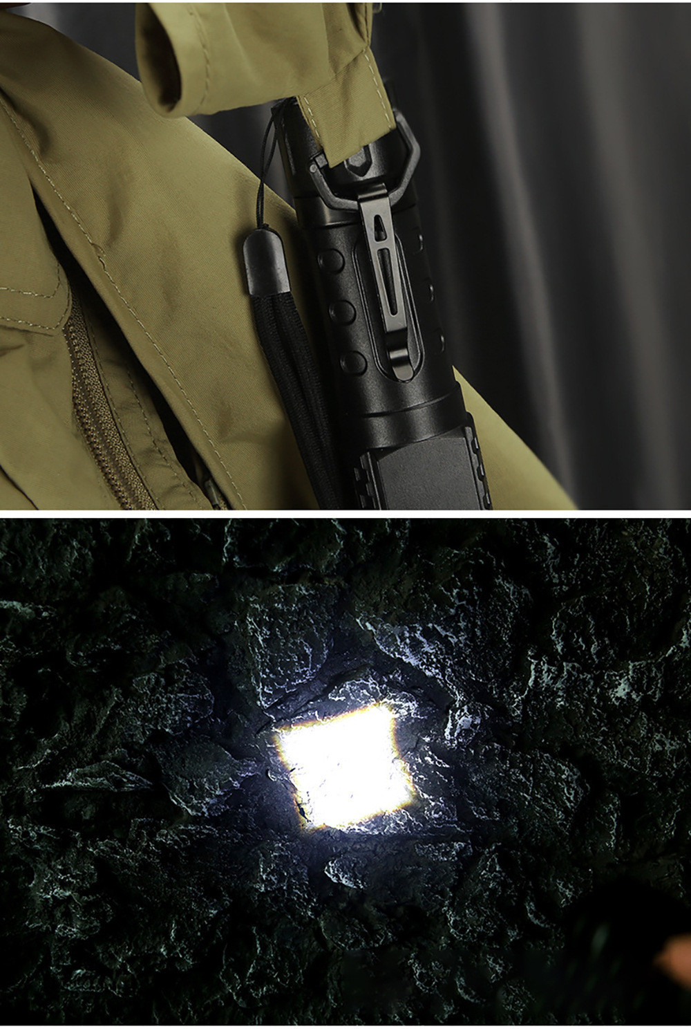 LED Tactical Flashlights Type-C Rechargeable Brightest Clip-on ...