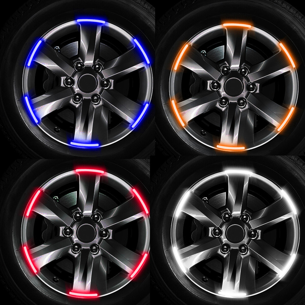 FANMAODZ 20pcs Car Motorcycle Bike Wheel Hub Reflective Strips Night ...