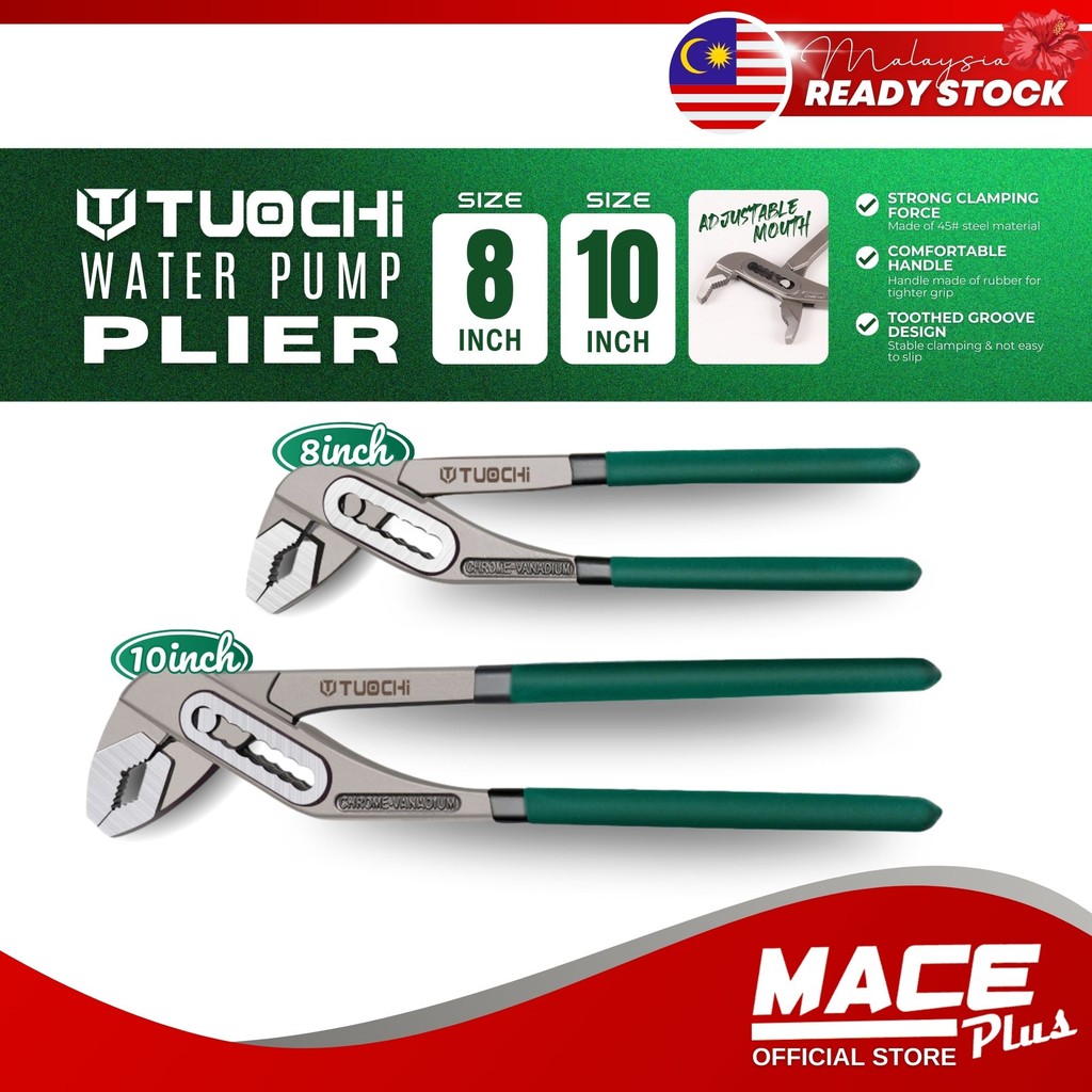 8inch 10inch TUOCHI Water Pump Plier Adjustable Pipe Wrench Plumbing ...