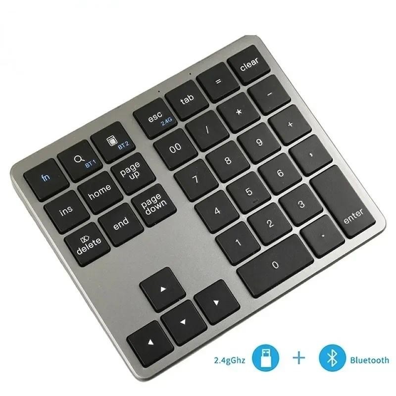 2.4G Bluetooth Number Pad Ultra-thin Wireless Numpad USB Rechargeable ...