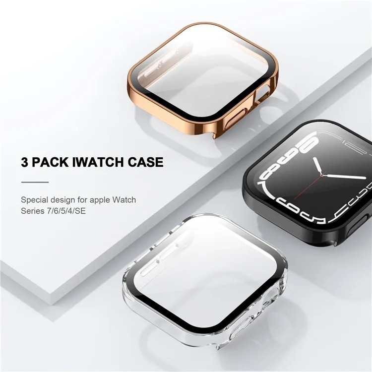 Plating Watch Case with Tempered Glass for Apple Watch Series 8 9 7 6 5 ...