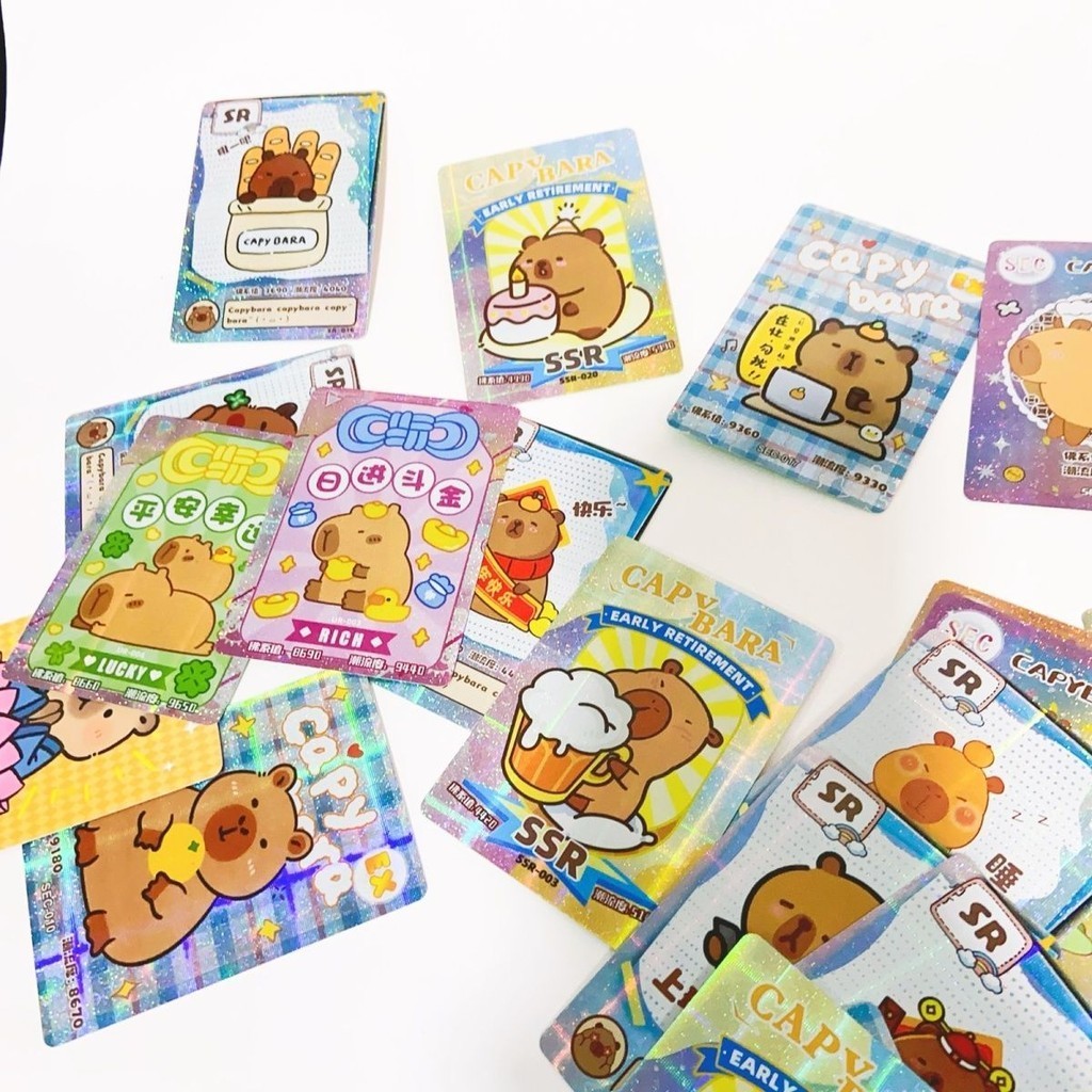 Kapibara Card Flash Card Laser Card Dolphin Door Capybara Children's ...