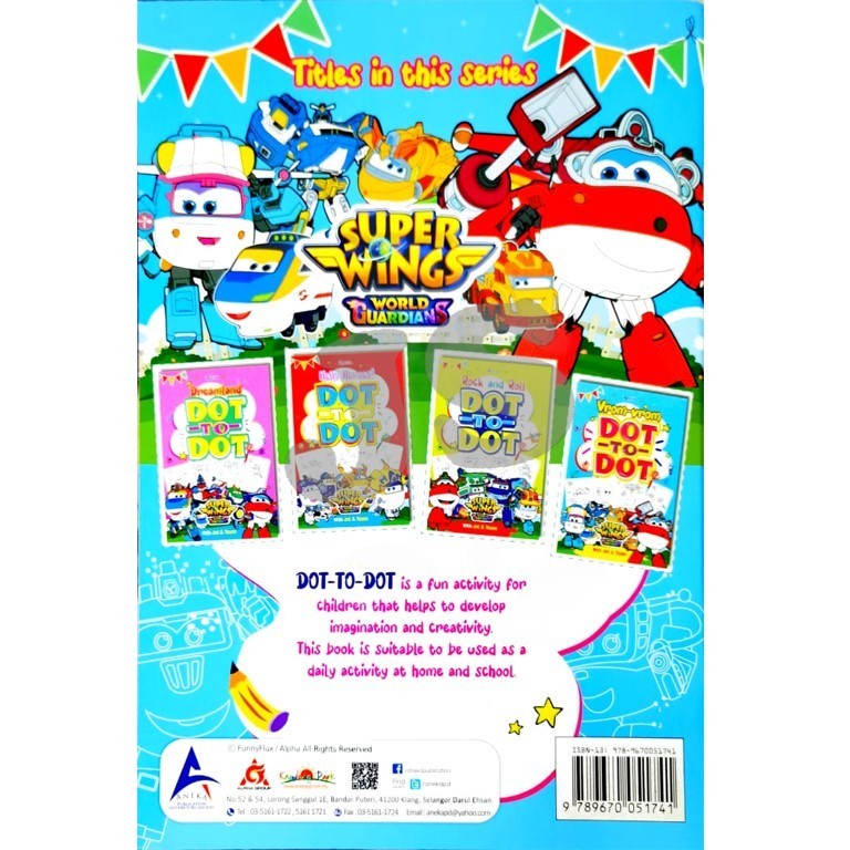 SUPER WINGS MY FIRST COLOURING BOOK BUKU STICKER MEWARNA DOT TO DOT ...