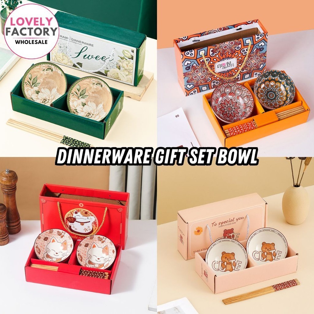 Dinnerware Gift Set Bowl Bohemian Ceramic Rice Bowl Set, Colorful Home ...