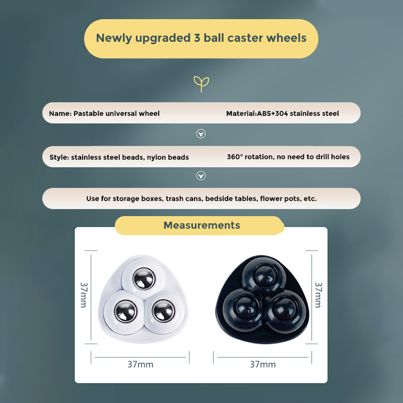 HP OR019 Wheels Rollers Self-adhesive Three Beads Universal Wheel ...