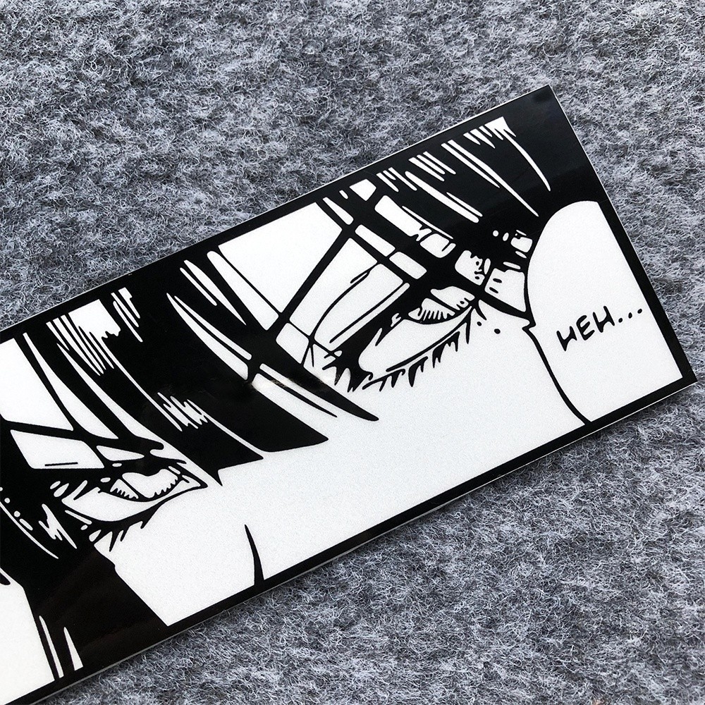 JDM Anime Girl Eyes Gaze Reflective Car Sticker Motorcycle Scooter Body ...