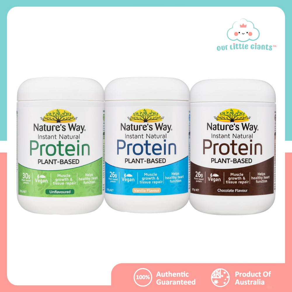 Nature's Way Instant Natural Protein Plant-based 375g (Natural/Vanilla ...