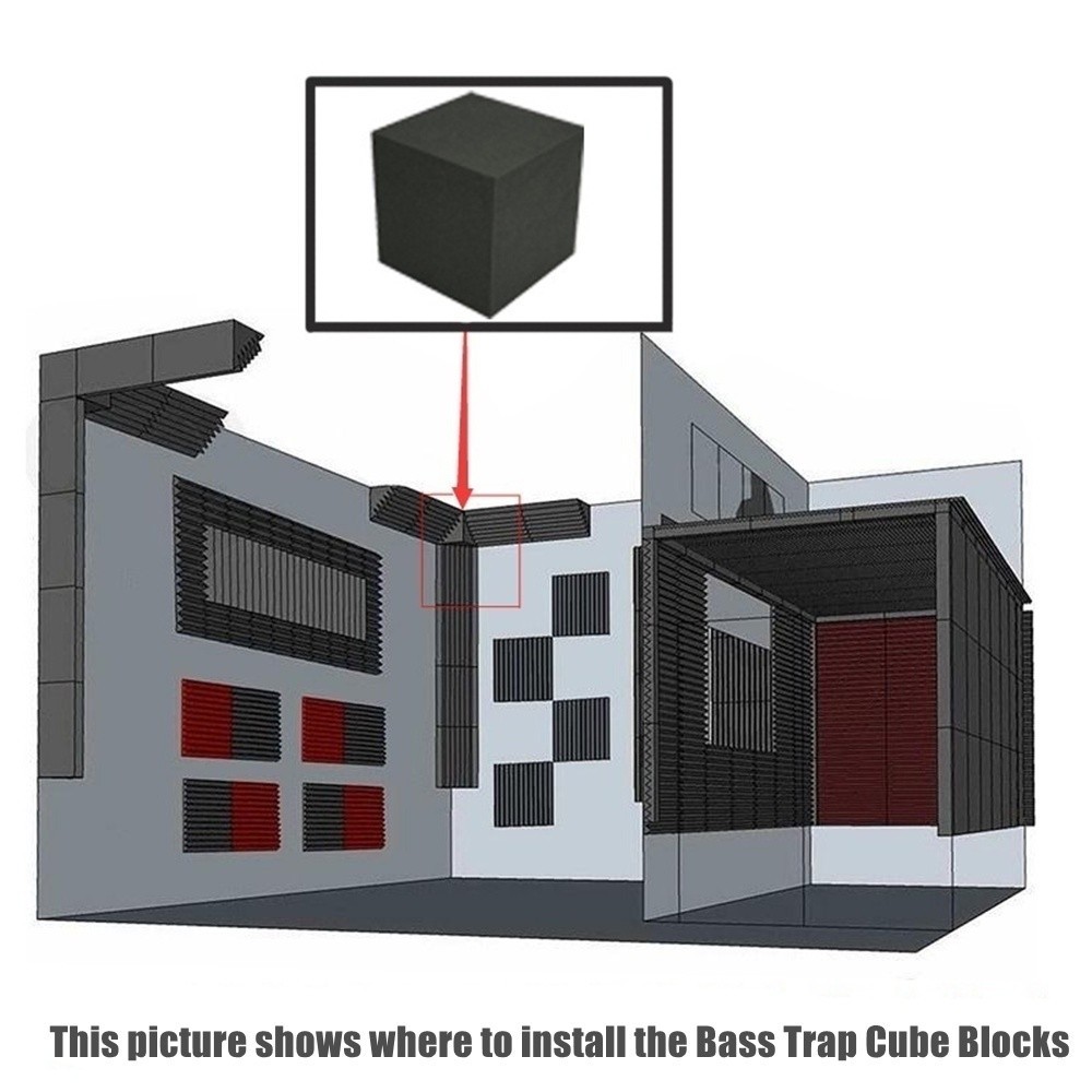 4Pcs/Pack Bass Traps Corner Blocks Cube Acoustic Foam Soundproof Foam ...