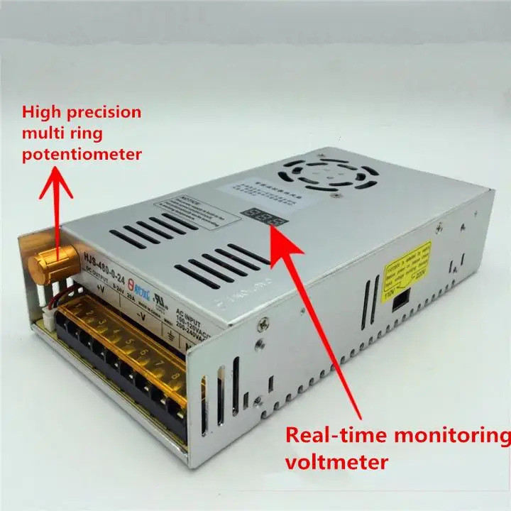 480W 20A 0-24V Adjustable Power Supply HJS-480-0-24 DC voltage ...