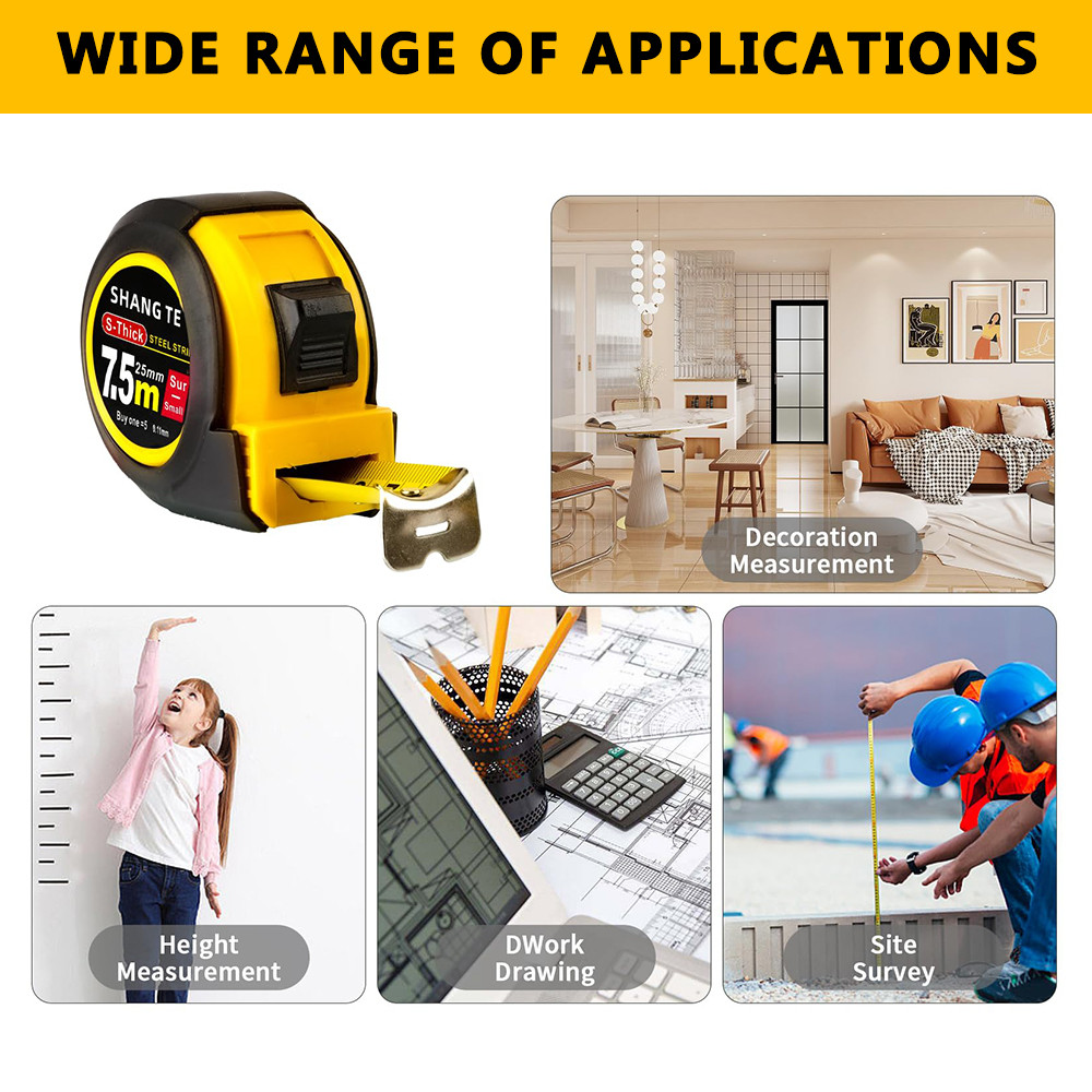 [3M/5M/7.5M/10M] Borong365 Heavy Duty Steel Measuring Tape Pita Pengukur Industrial Measurement ...