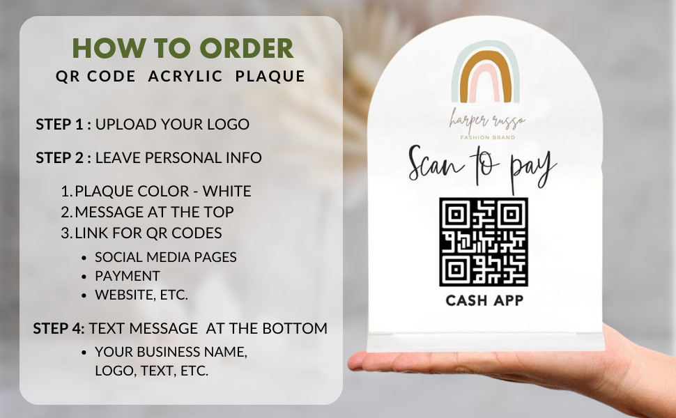 Custom QR Code Sign with Logo for Pop Up Shop, Vendor Booth Display ...