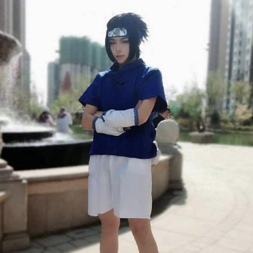 Naruto Sasuke Uchiha Cos Costume Generation Cosplay Junior Suit Clothes ...