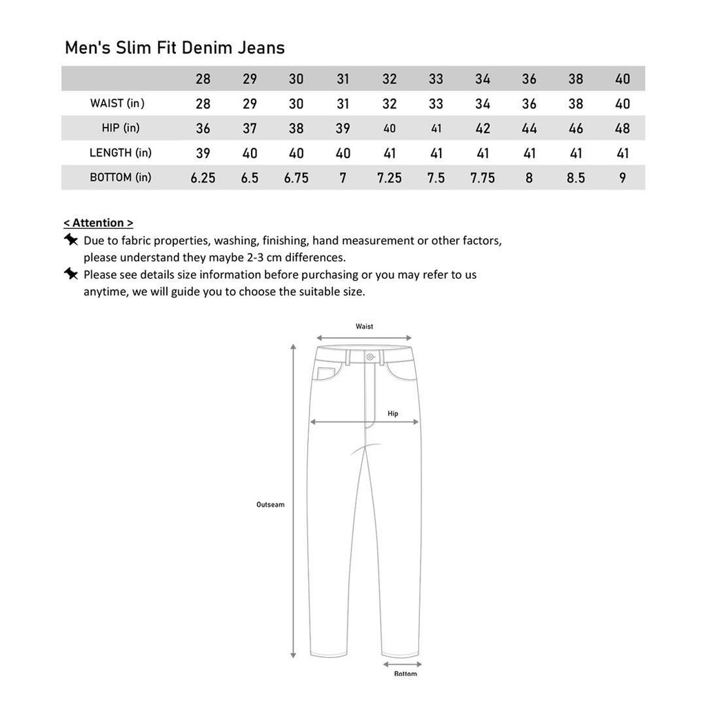 ELGINI E16286 Men’s Slim Fit Denim Jeans | Shopee Malaysia