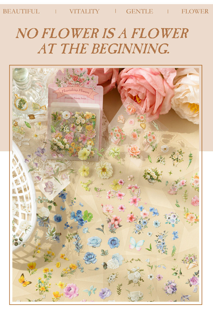 ENWEI 20 Pcs [Roaming Beauty Series] Cartoon Journal Stickers PET ...