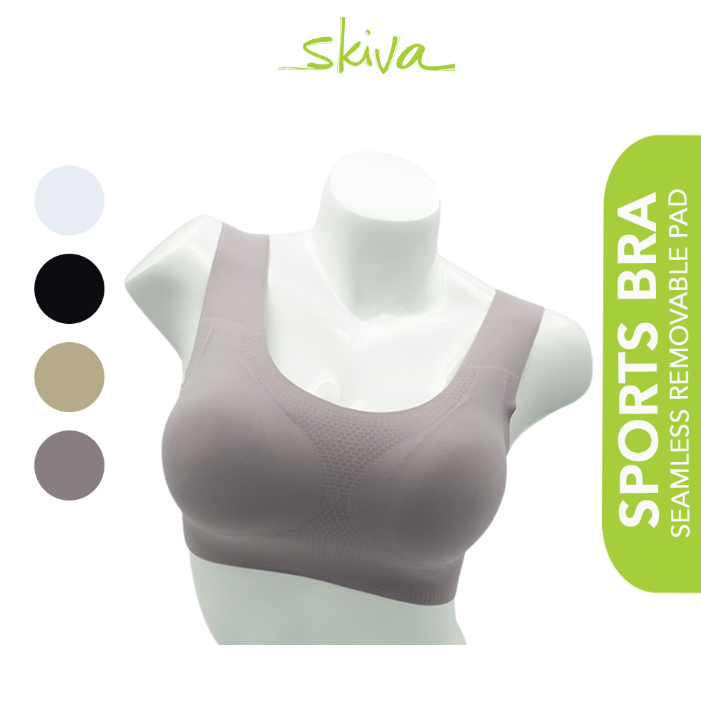 SKIVA Ultra Seamless Sport Bra With Double Bonding For Extra Support ...