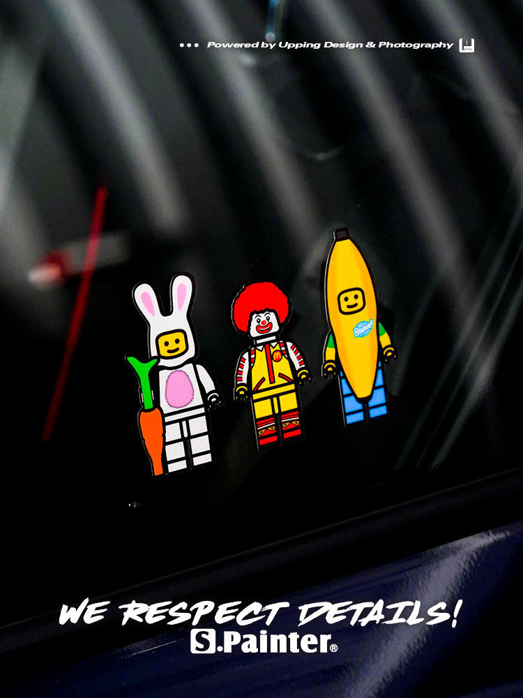 Sp Car Sticker Creative Building Block Man COSPLAY Sticker Funny Car ...