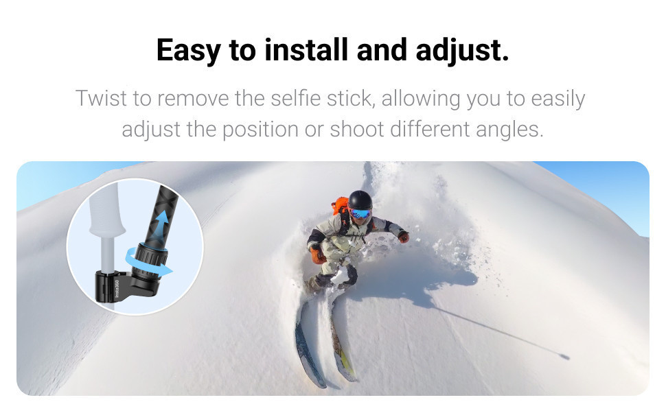 Insta360 Ski Pole Mount for Insta360 X4/Ace Pro/Ace/GO 3/X3/ONE RS ...
