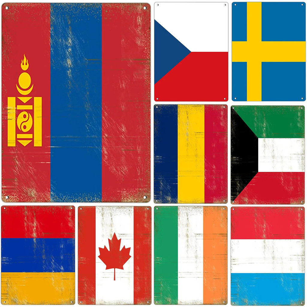 National Flags Metal Tin Signs Plaque Wall Decoration Vintage Art ...