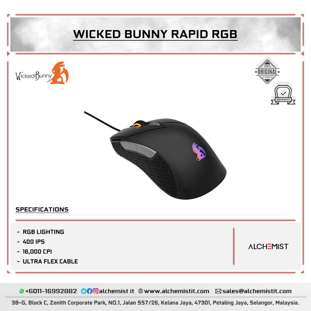 🔥𝐂𝐥𝐞𝐚𝐫𝐚𝐧𝐜𝐞 𝐒𝐚𝐥𝐞!!🔥 Wicked Bunny RAPID RGB Gaming Mouse | Shopee Malaysia