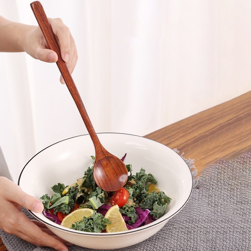 Simple Long Handled Wooden Spoon Simmering Soup Stirring Ladle Kitchen ...