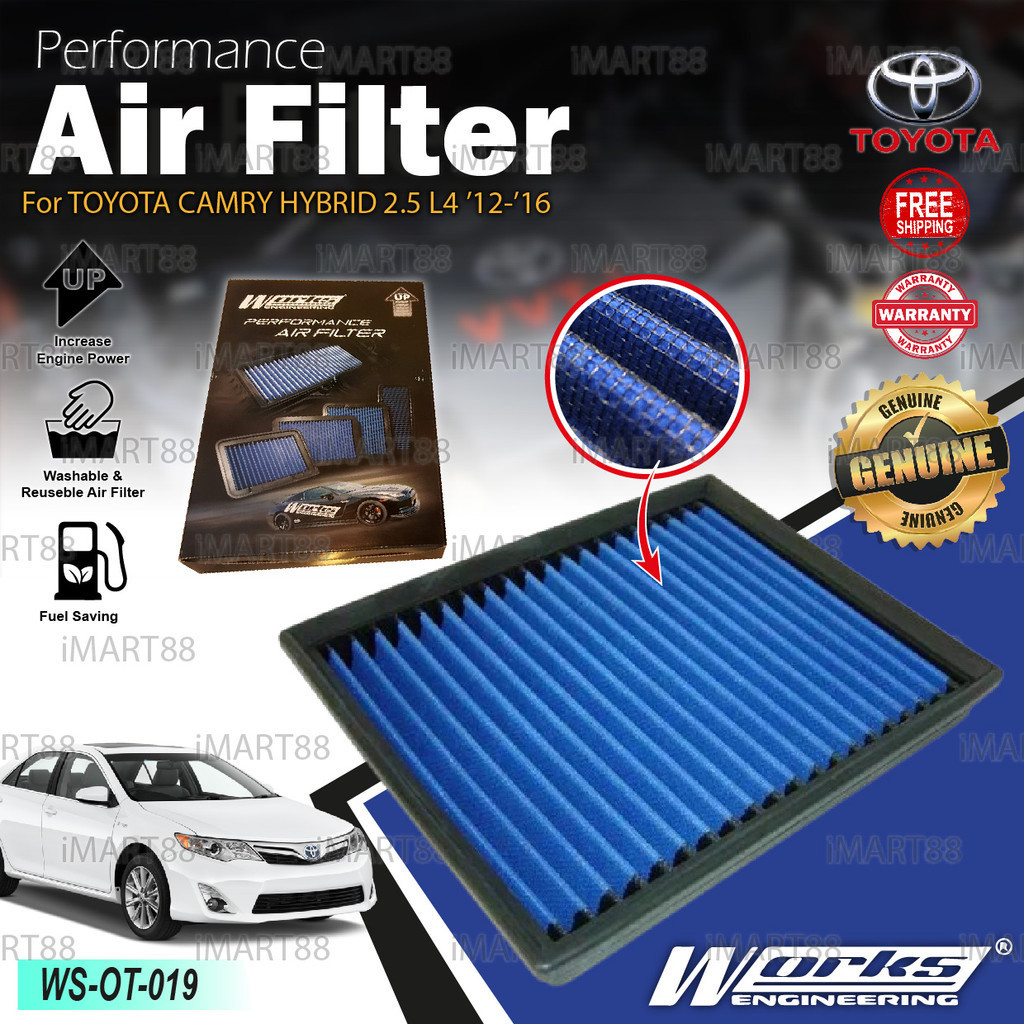 Works Engineering Air Filter Toyota Camry ACV50 Hybrid 2.5cc 2012 2013 ...