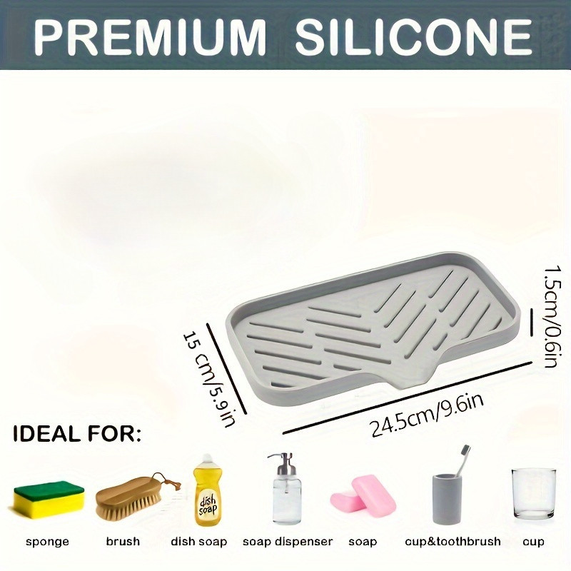 Silicone Bathroom Soap Dishes with Drain Spout-Bathroom and Kitchen ...