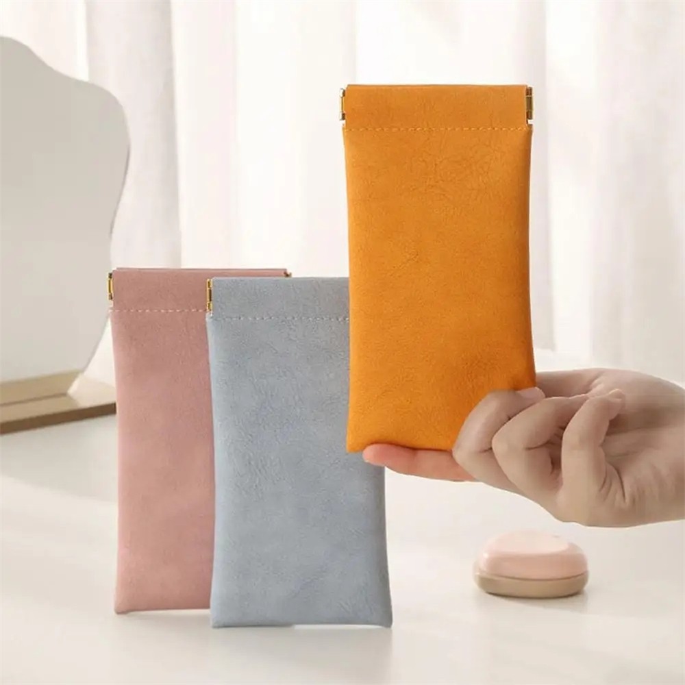 Soft PU Leather Portable Auto Closing Storage Bags Glasses Pouch ...