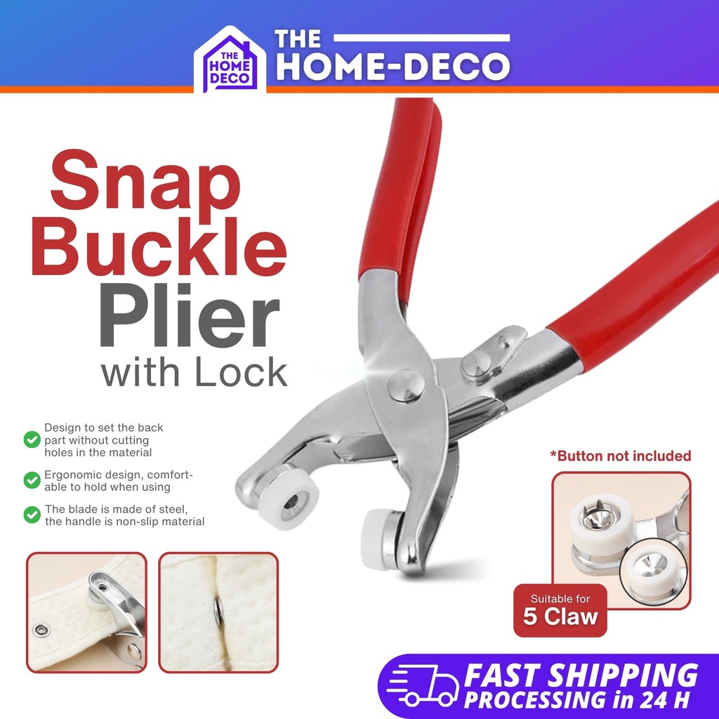 Snap Buckle 5-Claw Plier with Lock for Cloth Button Bag Belt Retainer ...