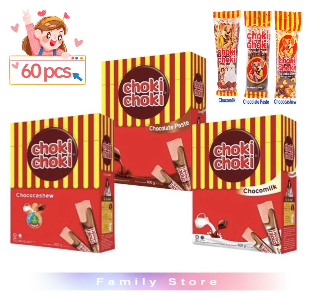 Choki Choki Chocolate Paste 12 x 5 x 9g (60 pcs) | Shopee Malaysia