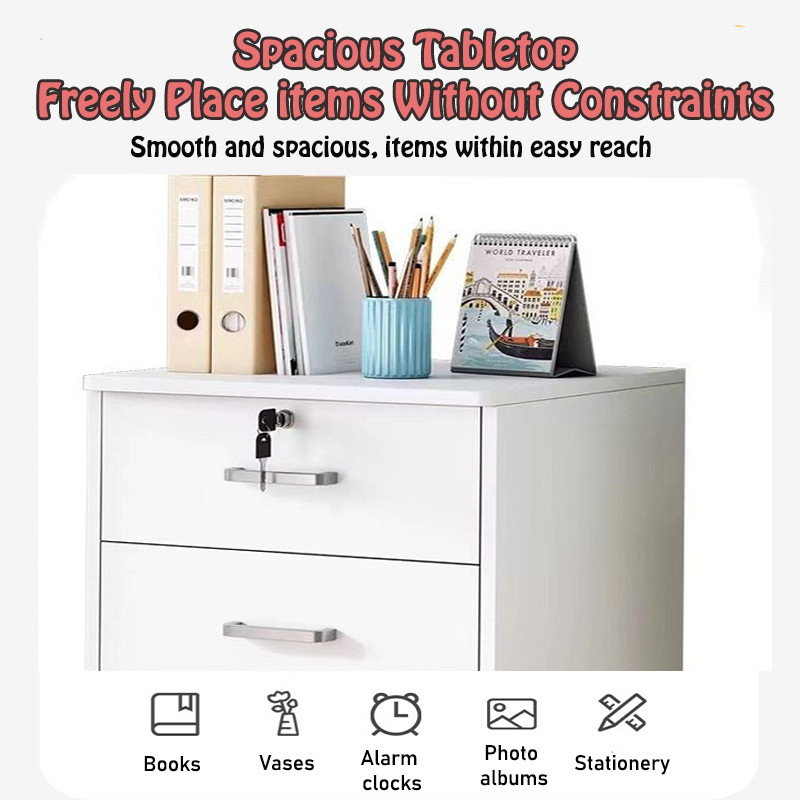 GDeal 3 Tier Roller Office File Cabinet Locker Storage Cabinet Wooden ...