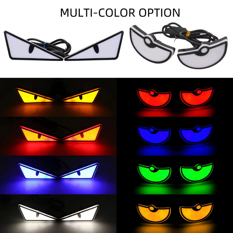 1 Pair Motorcycle Led Demon Eye Light Semicircle/Triangle Eye Turn ...