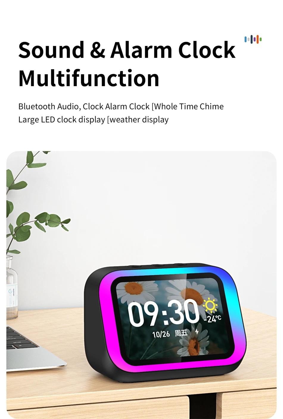 Lntelligent Large-Screen Bluetooth Speaker Clock with Bluetooth Screen ...