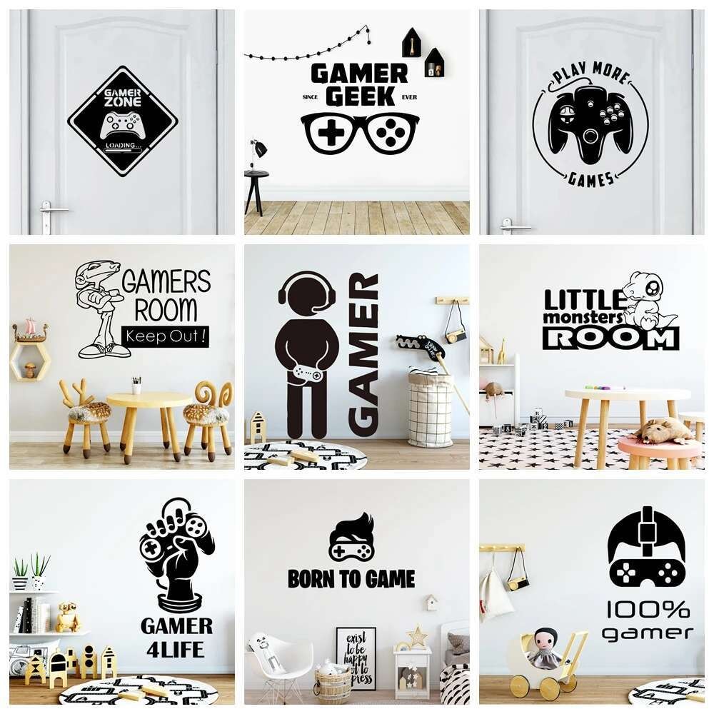 Creative Gamer Vinyl Wall Sticker For kids Room Art Decals Fashion ...