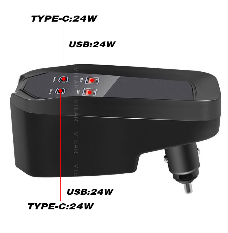 For Volvo XC60 S60 V60 S90 V90 XC90 USB Type-C Car Splitter Adapter ...