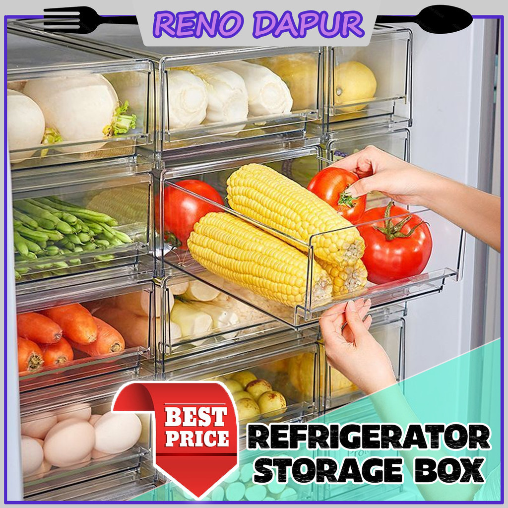 Refrigerator Storage Box Fridge Organiser Food Storage Drawer Box ...