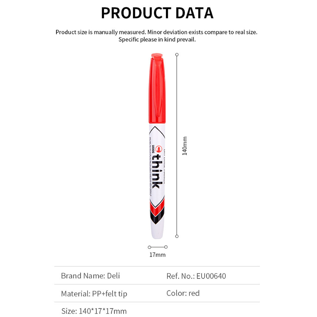 Deli THINK Whiteboard Marker Pen White Board Papan Tulis Maker Papan ...