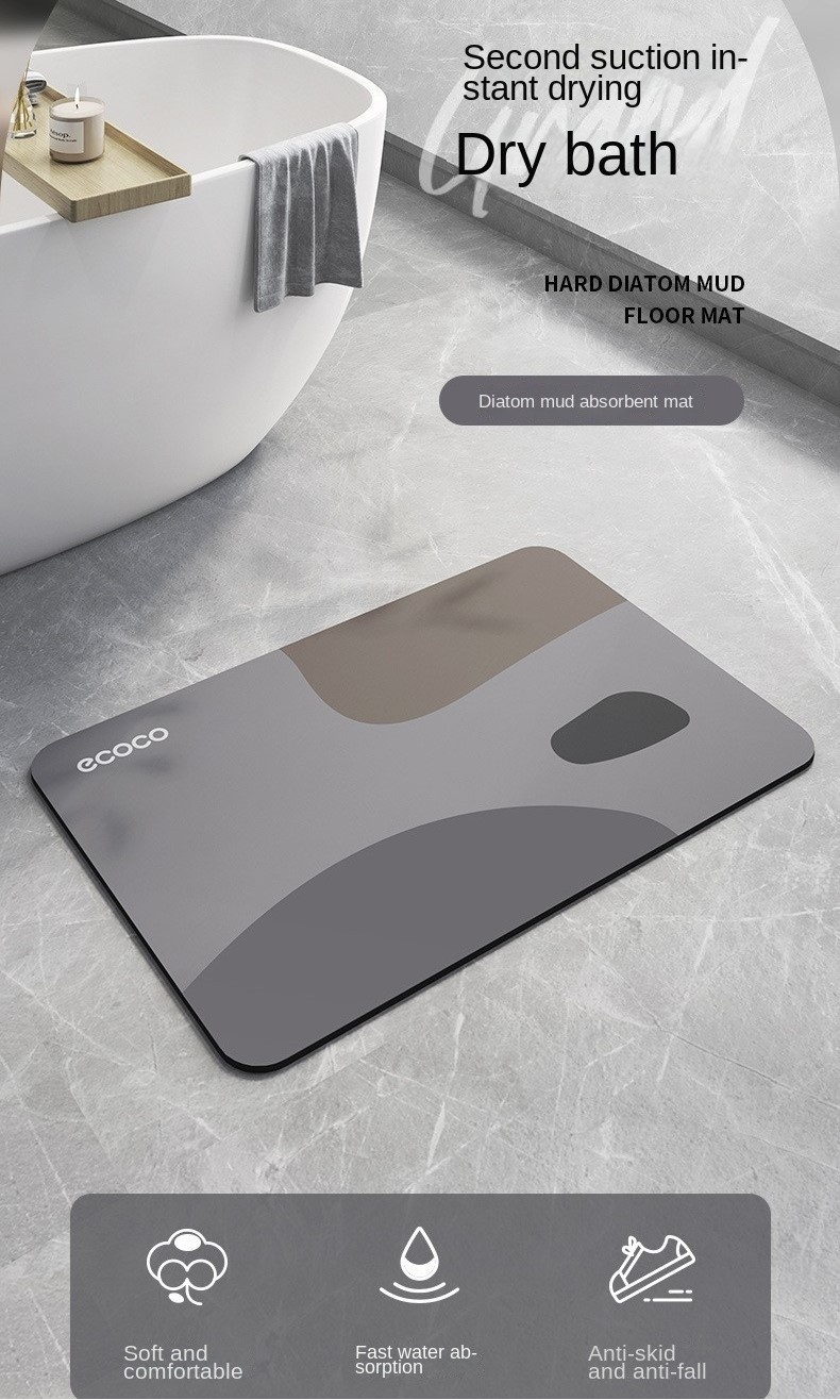 LODER ECOCO Luxury Bathroom Floor Mat - Ultra Soft and Water-absorbent - Non-slip (Size 40 x 60 ...