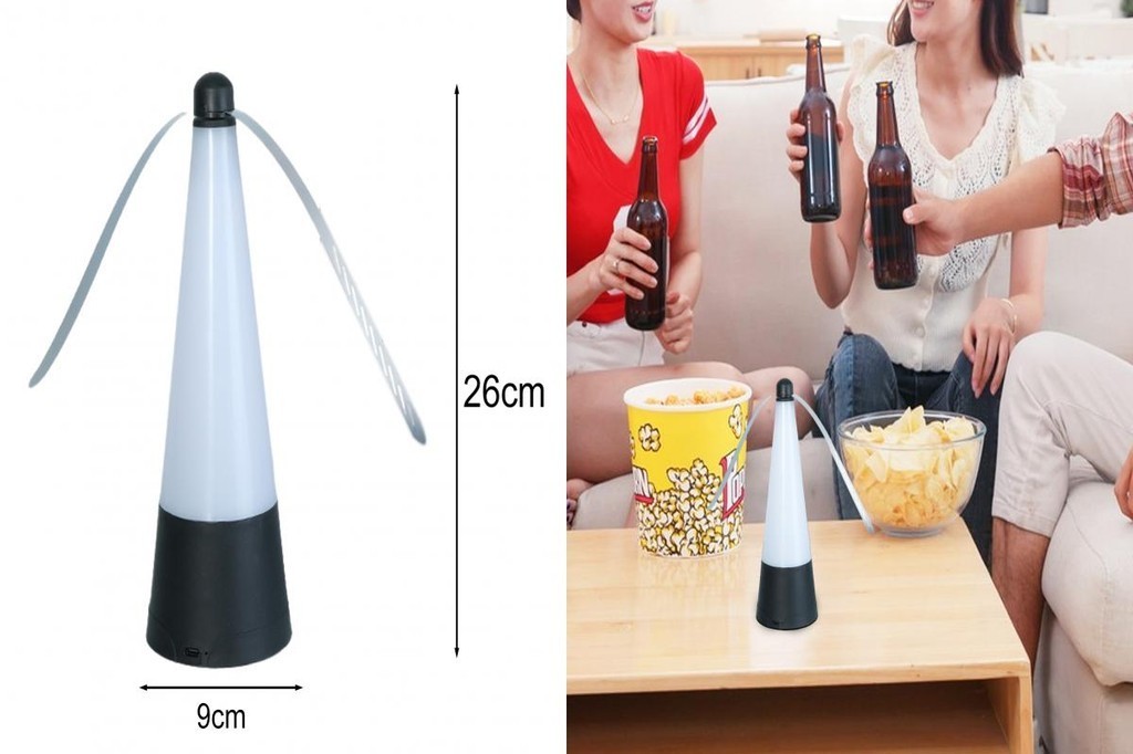 Insect Repellent Rechargeable Fly Fan with Light and Holographic Blades ...