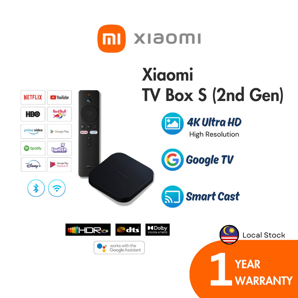 Xiaomi TV Box S(2nd Gen) 4K Ultra HD/Voice Control/Google TV/Streaming Media Player | Shopee ...