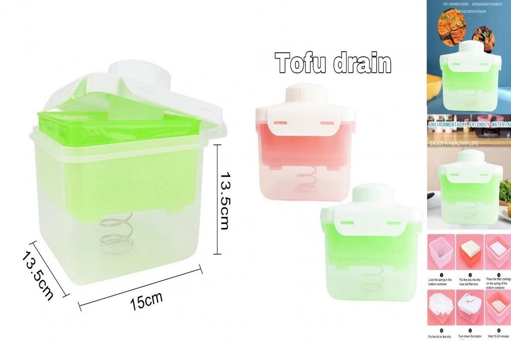 Tofu Strainer Large Vegan Tofu Presser Drainer with Drip Tray Efficient ...